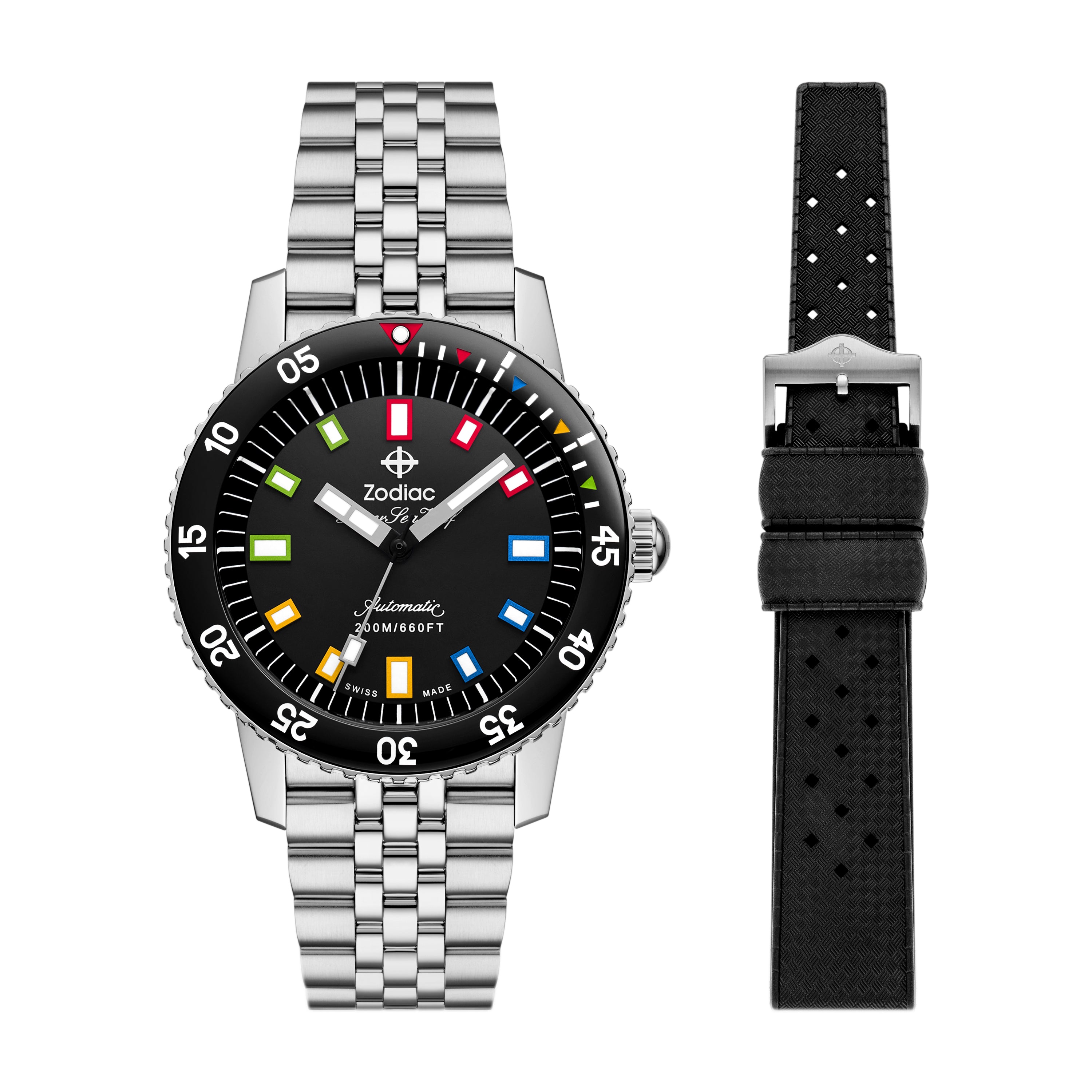 Zodiac Super Sea Wolf Compression Diver II Stainless Steel | Ref. ZO93 ...